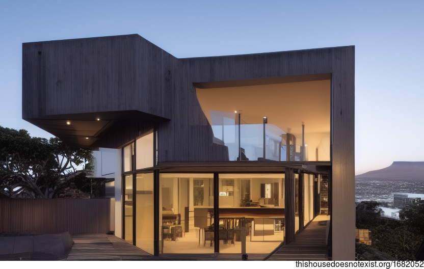 A Modern Architecture Home With Exposed Timber, Glass, and Stone ...