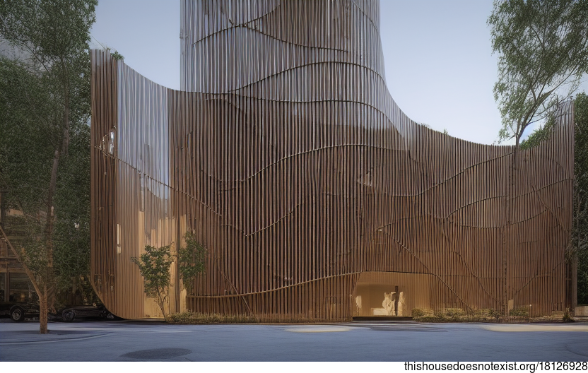 A modern office building exterior with sustainable and eco-friendly ...