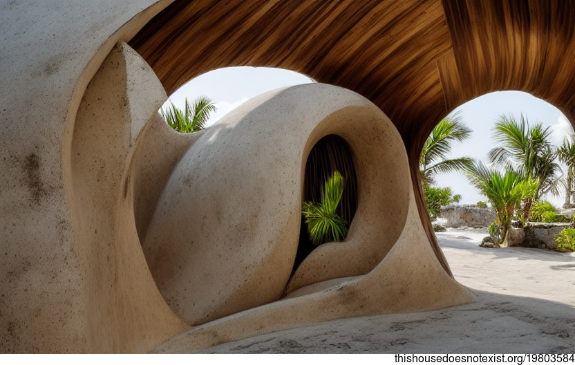 A home inspired by Mexico's Tulum sunset, with anthropomorphous tribal ...