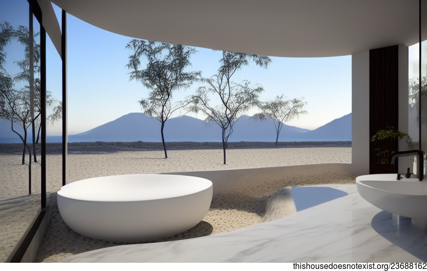 A Modern Architecture Home Interior Design with a View of the Santiago ...