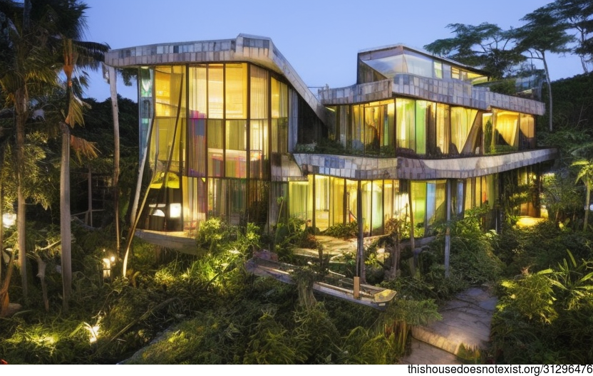 Triangular Glass House in Taipei With Exposed Bejuca Vines and Steaming ...