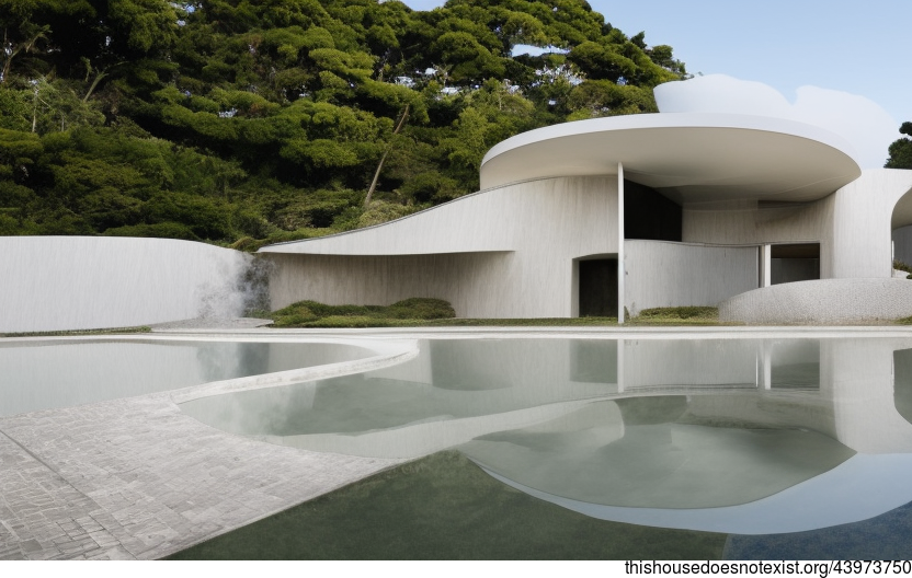A Modern Beach House in Tokyo, Japan with an Exposed Curved Bejuca ...