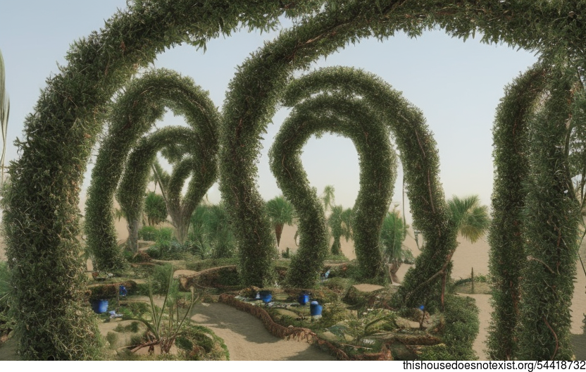 A Modern Garden in Riyadh, Saudi Arabia with Exposed Curved Bejuca ...