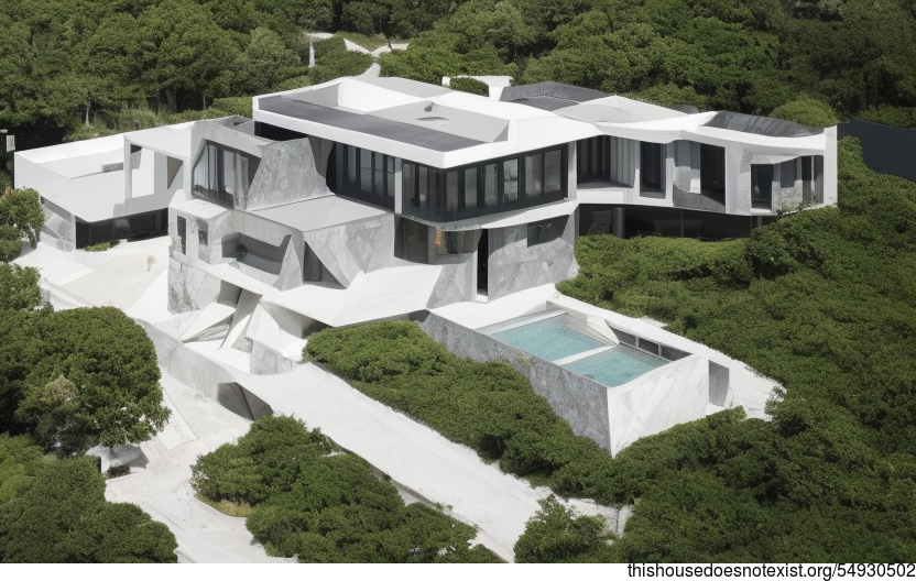 A Modern Home on the Beach in Munich, Germany with Exposed Triangular ...