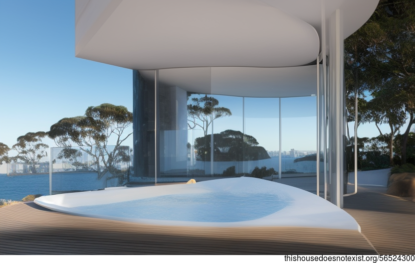 Modern Architecture Home With Exposed Curved White Marble, Bamboo, and ...