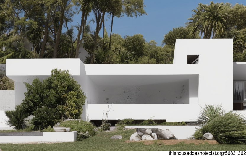 A Modern Home with an Exposed Rectangular Bejuca Wood and Stone ...