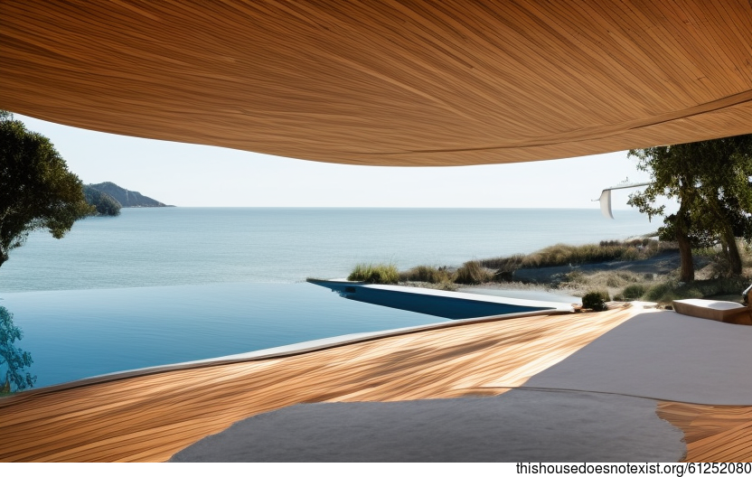 A Modern, Minimalist Home with an Exposed Curved Wood Exterior and ...