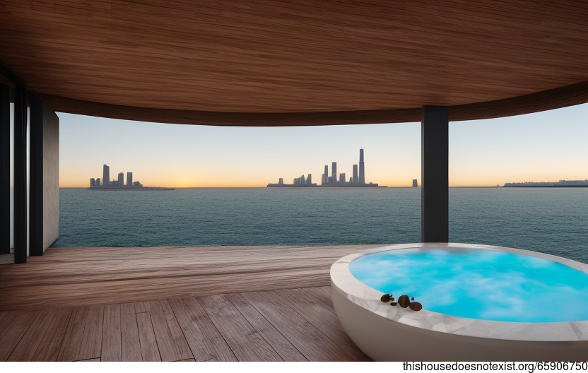 Curved White Marble, Bejuca Wood, and a Steamy Jacuzzi with a View ...