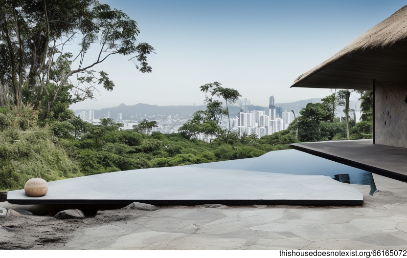 A Modern Architecture Home with an Exposed Circular Pool and an ...